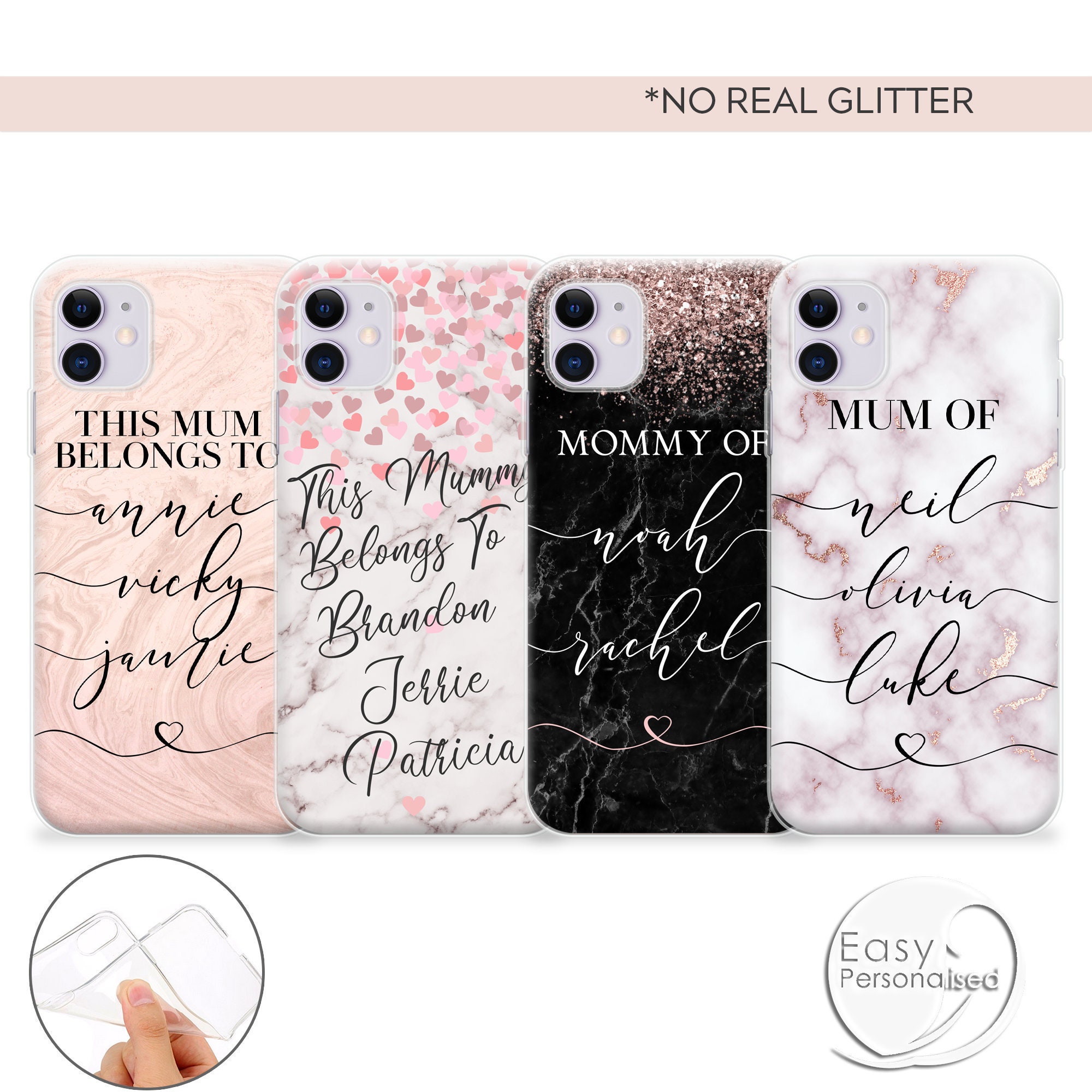 PERSONALISED Phone Case Initials Name Silicone Marbled Cover - Etsy UK