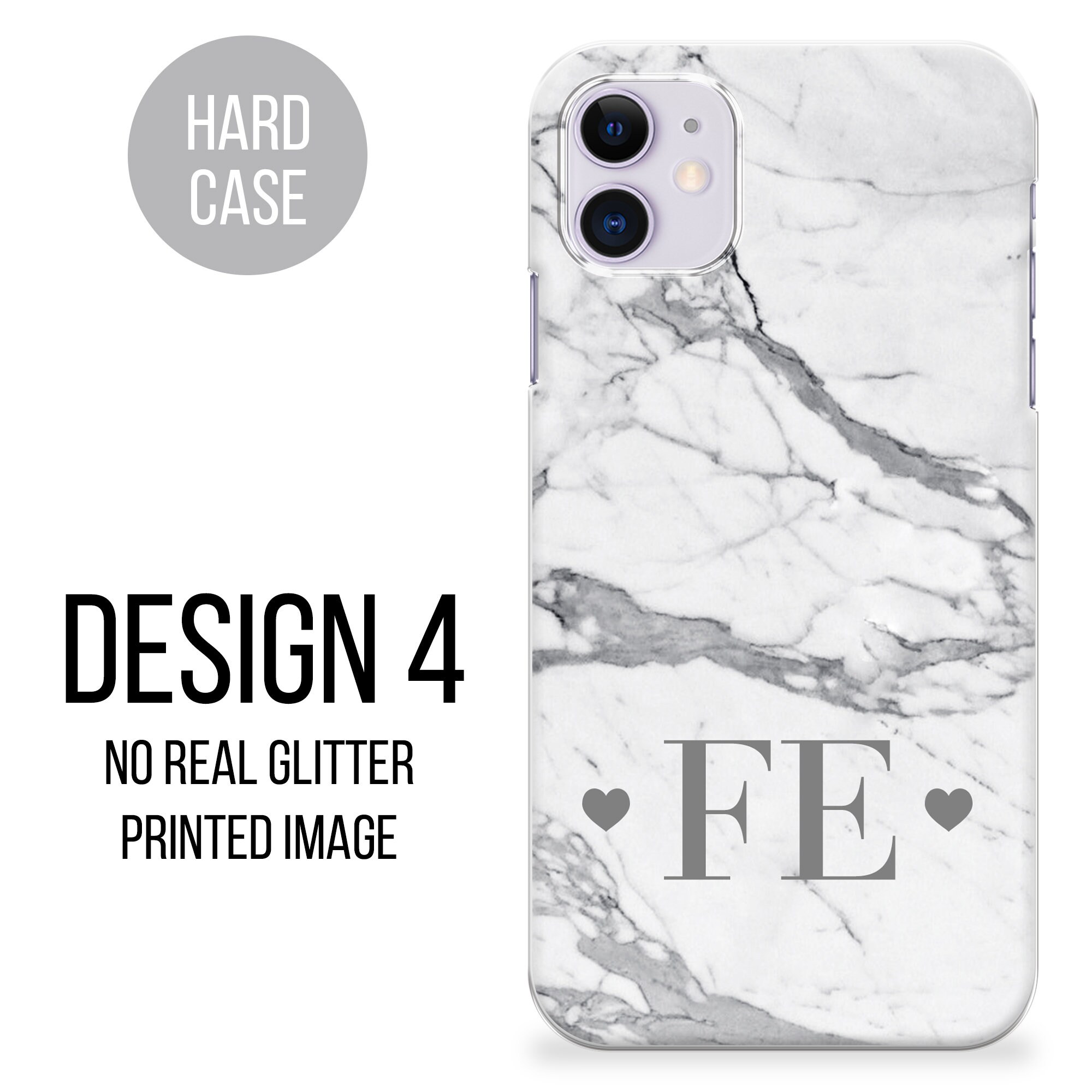 PERSONALISED Marble Phone Case With Initials Custom Printed - Etsy UK