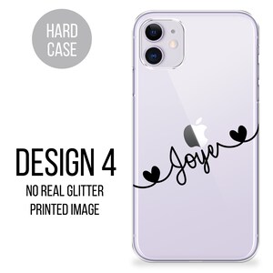 Personalised Phone Case With Custom Swirl Heart Name Hard Plastic for ...