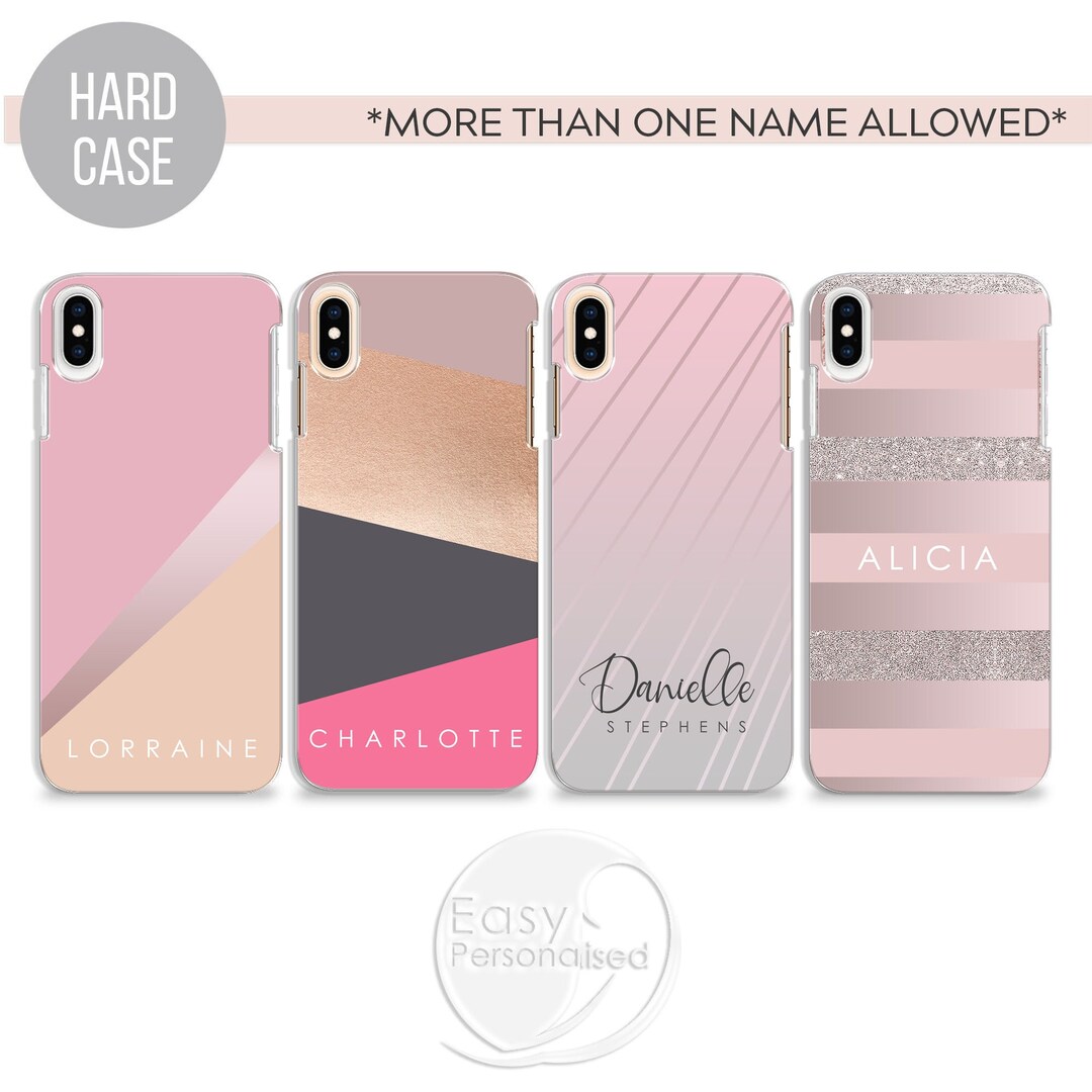 PERSONALISED Phone Case Name Initial Hard Plastic Phone Case Cover for ...
