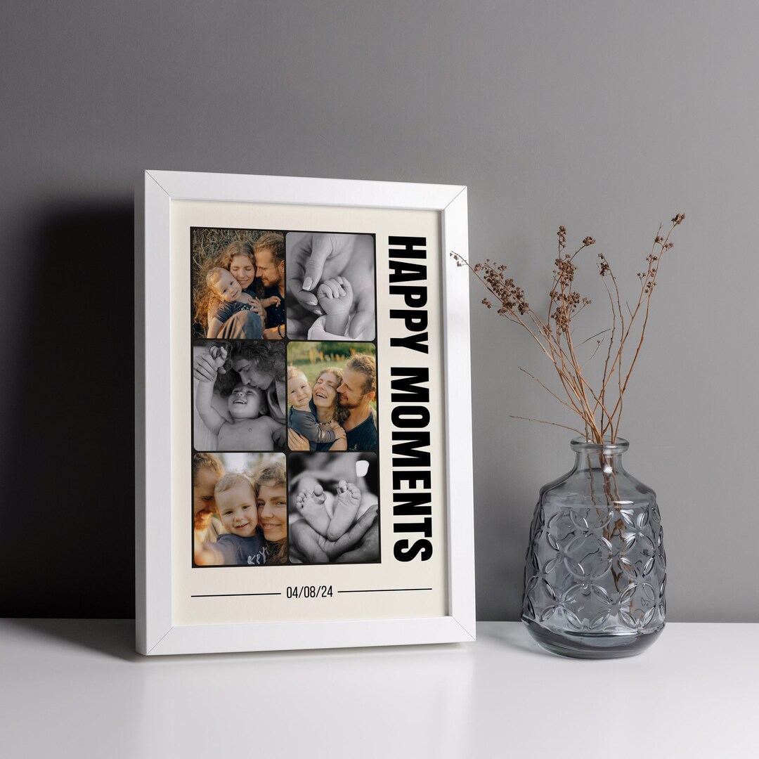 Personalized Photo Collage Frame: Custom Family Wall Art (A4/A5) - Etsy