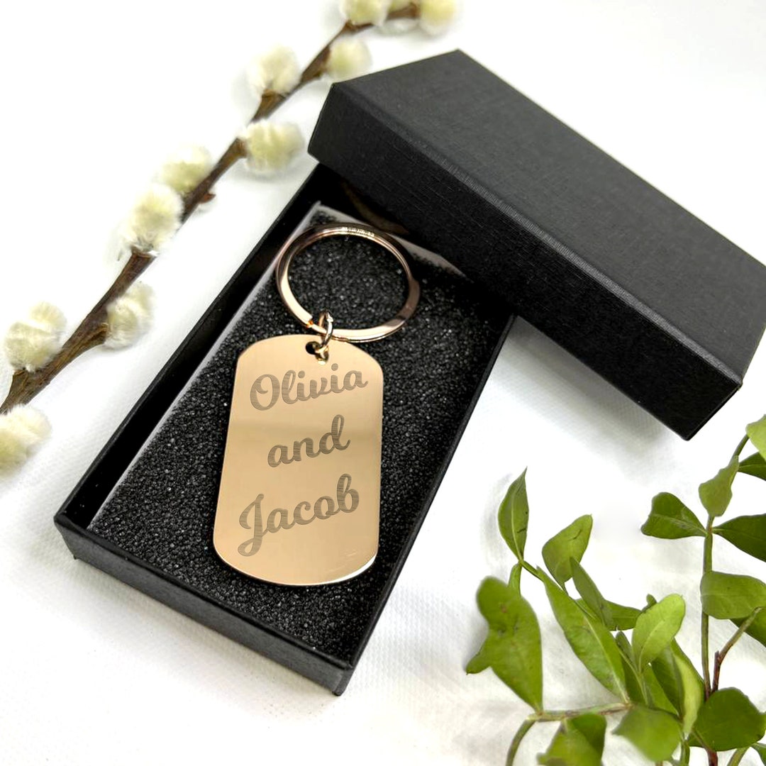 Personalized Laser Engraved Metal Keychain: Custom Souvenir Gift - Etsy