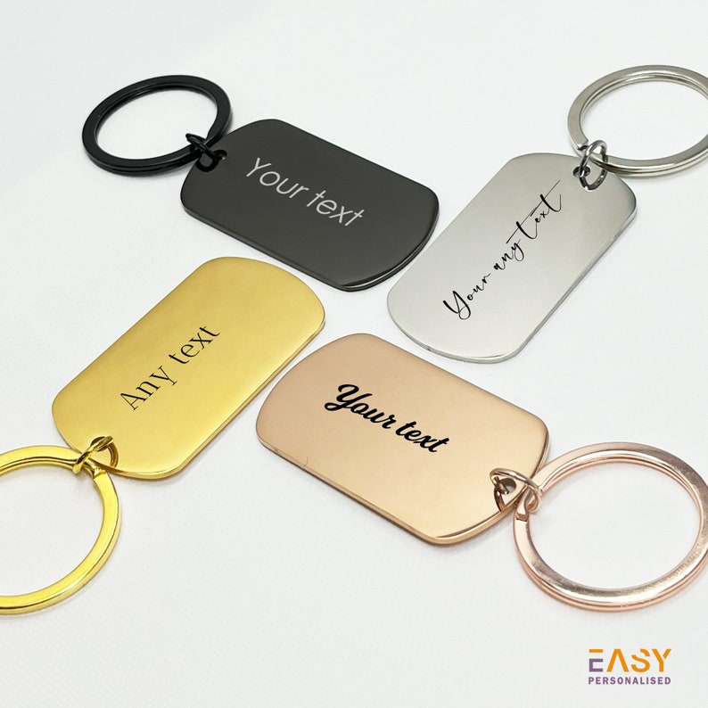 Personalized Laser Engraved Metal Keychain: Custom Engraving - Etsy