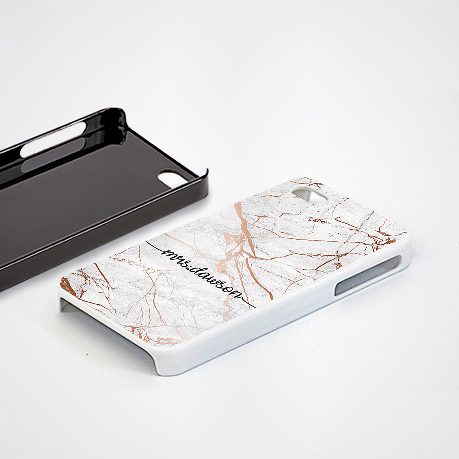 PERSONALISED Phone Case Name Initials Moon Black Plastic Phone - Etsy UK