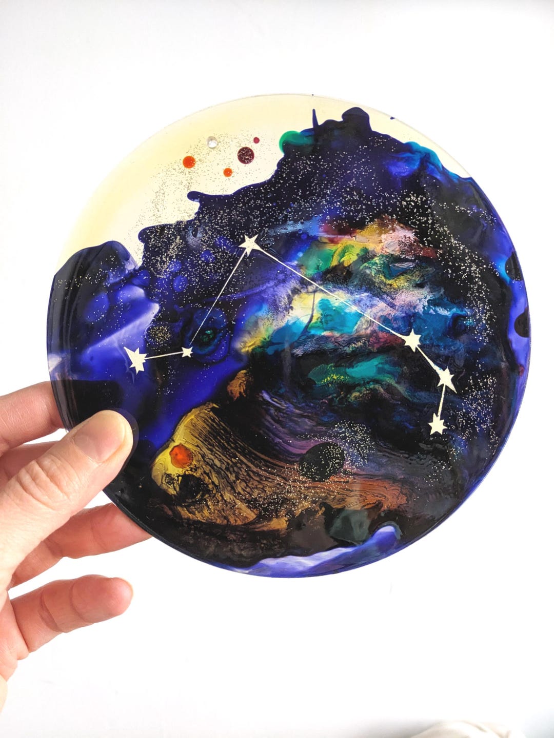 Aries Zodiac Suncatcher – Hand Painted Stained Glass Style Window Decor ...