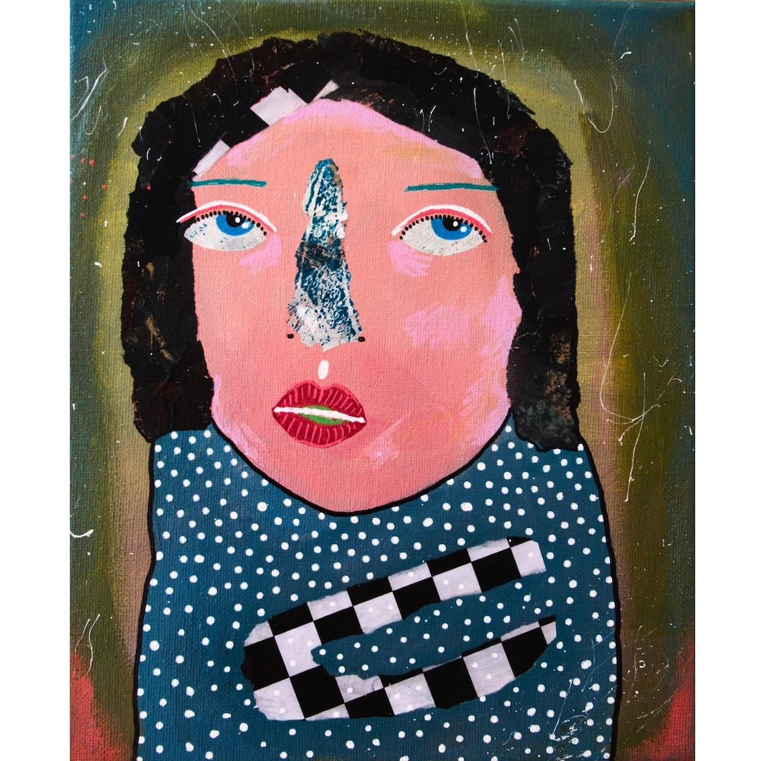 Female Portrait Painting Raw Outsider Art Female Figurative Artwork - Etsy