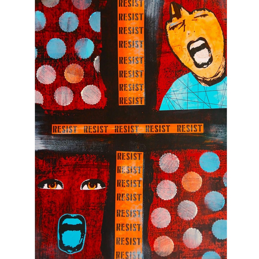 Original Feminist Artwork Colorful Women's Resistance Wall Art ...