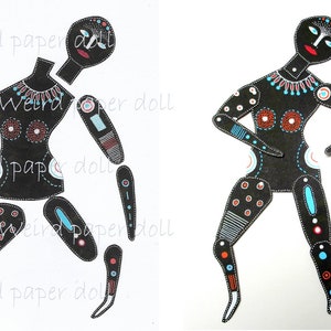 Jointed Paper Doll Printable Weird Quirky Folk Art Articulated Figure ...