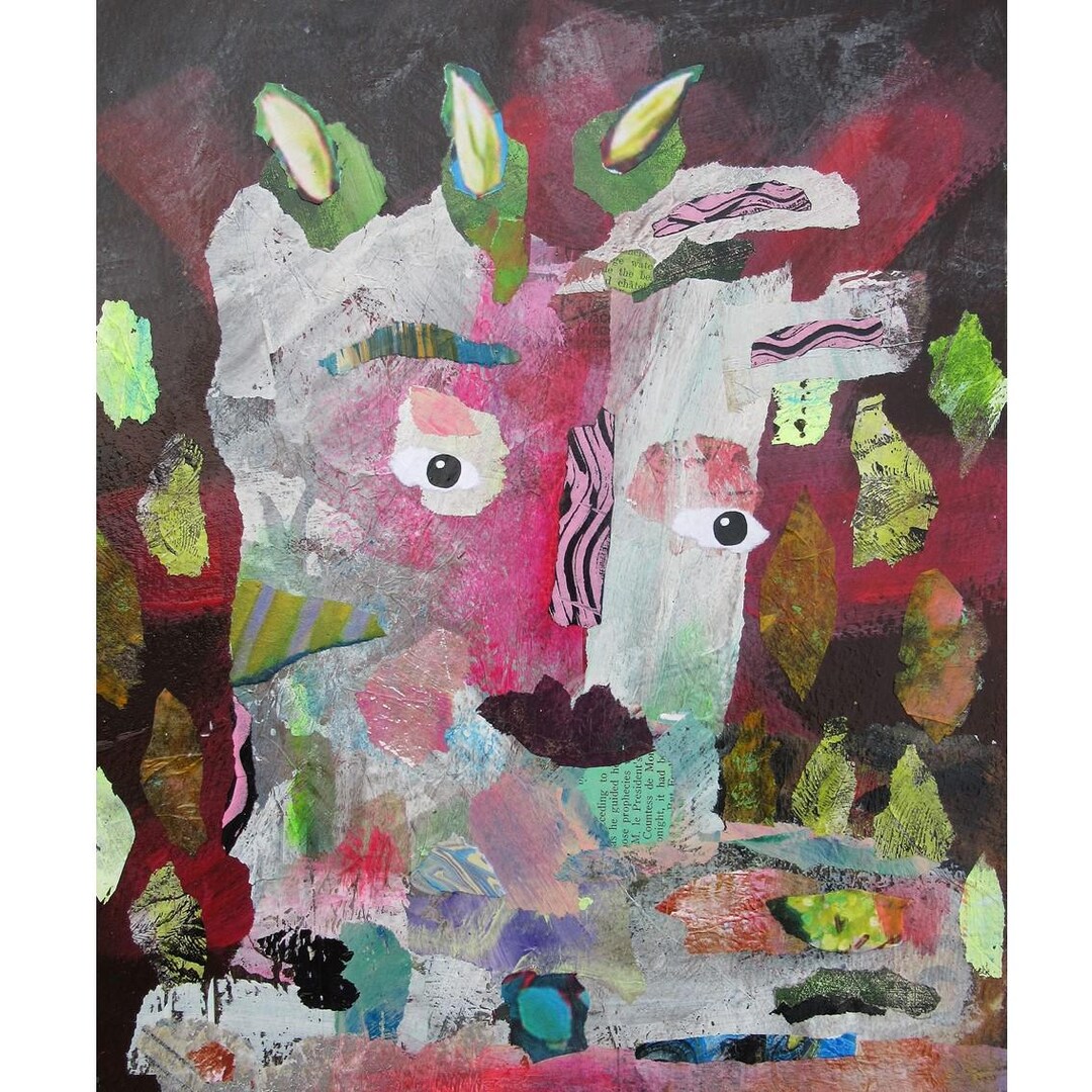 Weird Surreal Face Portrait Naive Brutal Collage Art Unusual Collage ...