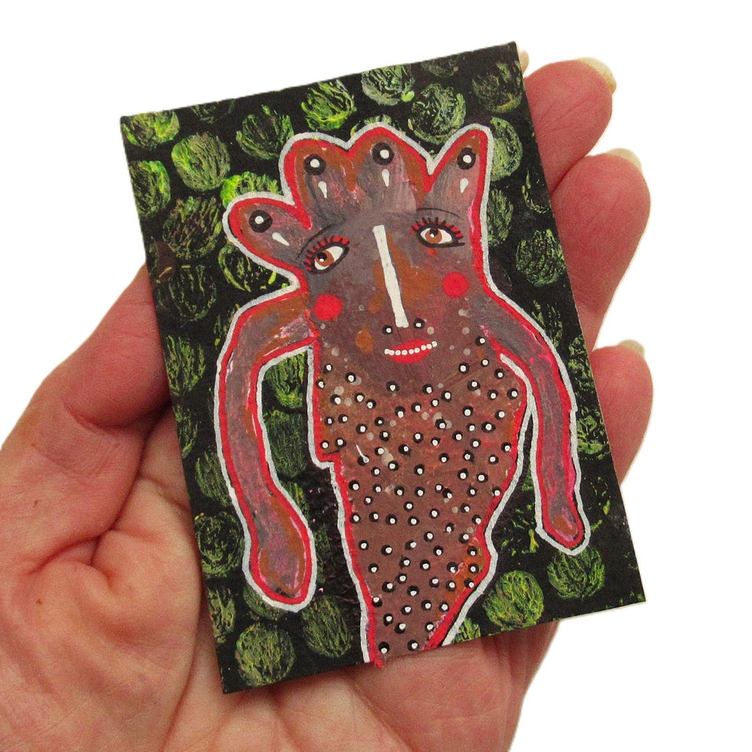 Figurative ACEO Miniature Painting Weird Quirky Surreal Miniature ...