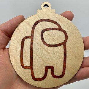 Among Us Christmas Tree Ornament Beautiful Wood Inlay Holiday Ornament ...