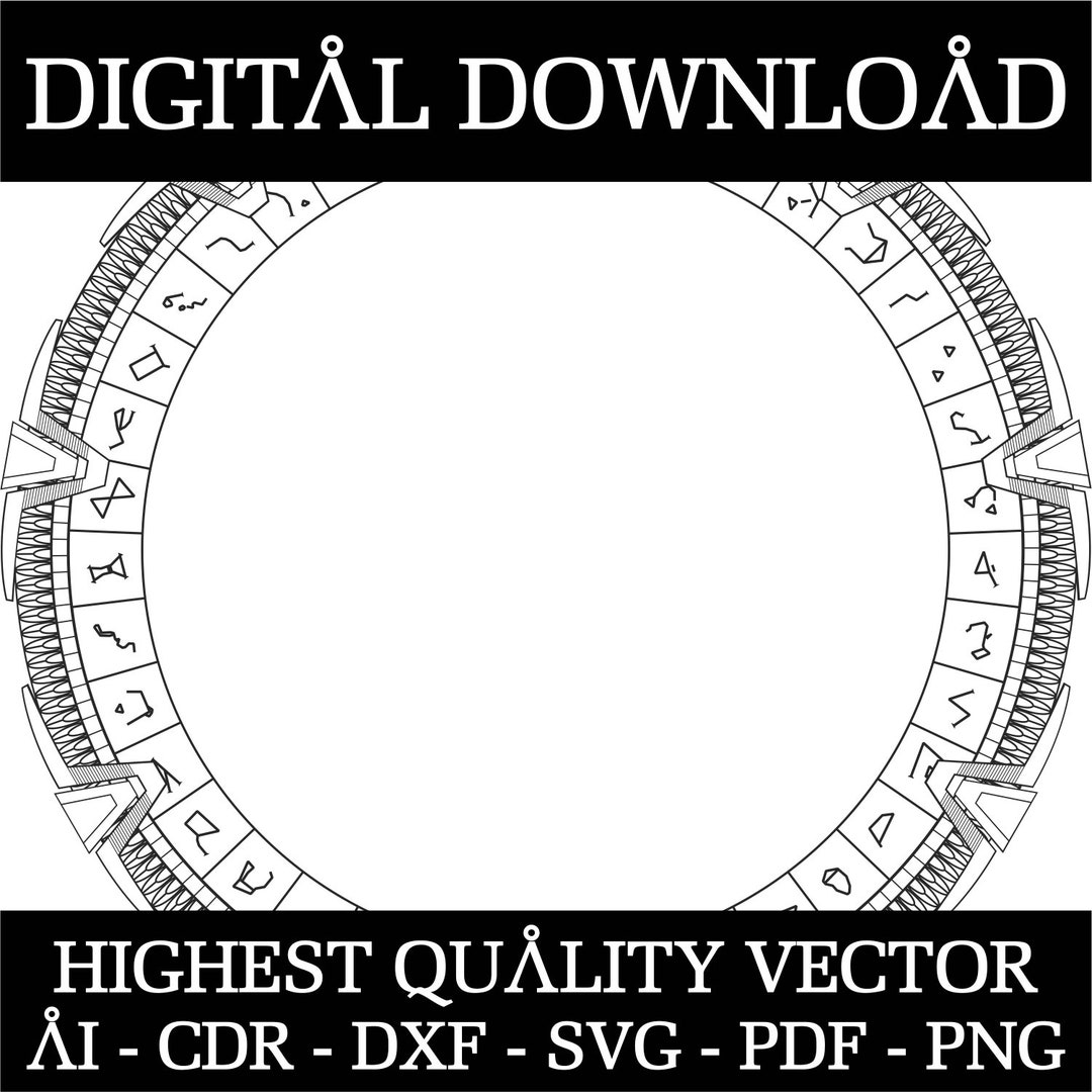 Stargate Digital Vector Files ~ Stargate Portal ~ Ready for Laser ...