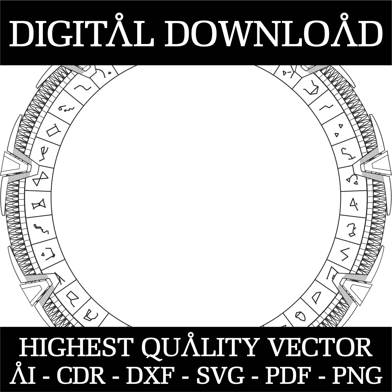 Stargate Digital Vector Files ~ Stargate Portal ~ Ready for Laser Engravers, Printing, Stencils ...