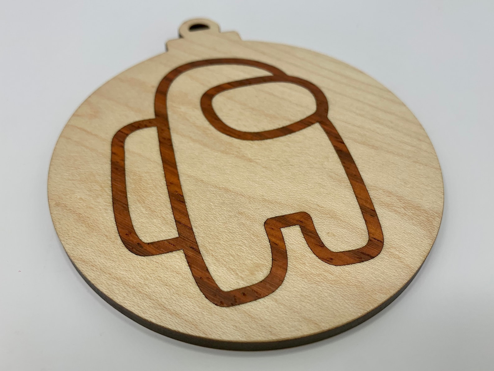 Among Us Christmas Tree Ornament ~ Beautiful Wood Inlay Holiday ...