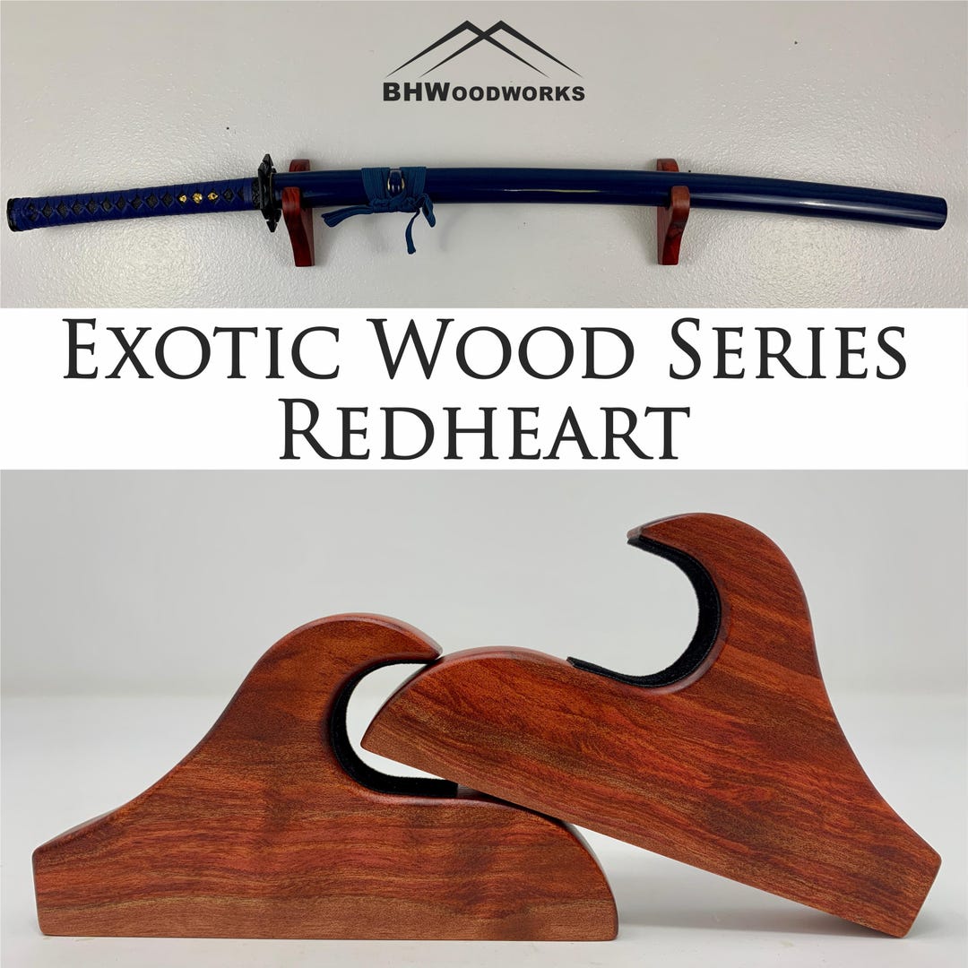 Redheart Minimalist Katana Sword Mount ~ Exotic Wood Series ~ 1 Pair ...