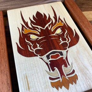 Japanese Dragon Themed Wall Art ~ Exotic Wood Inlay Marquetry ~ Japan ...