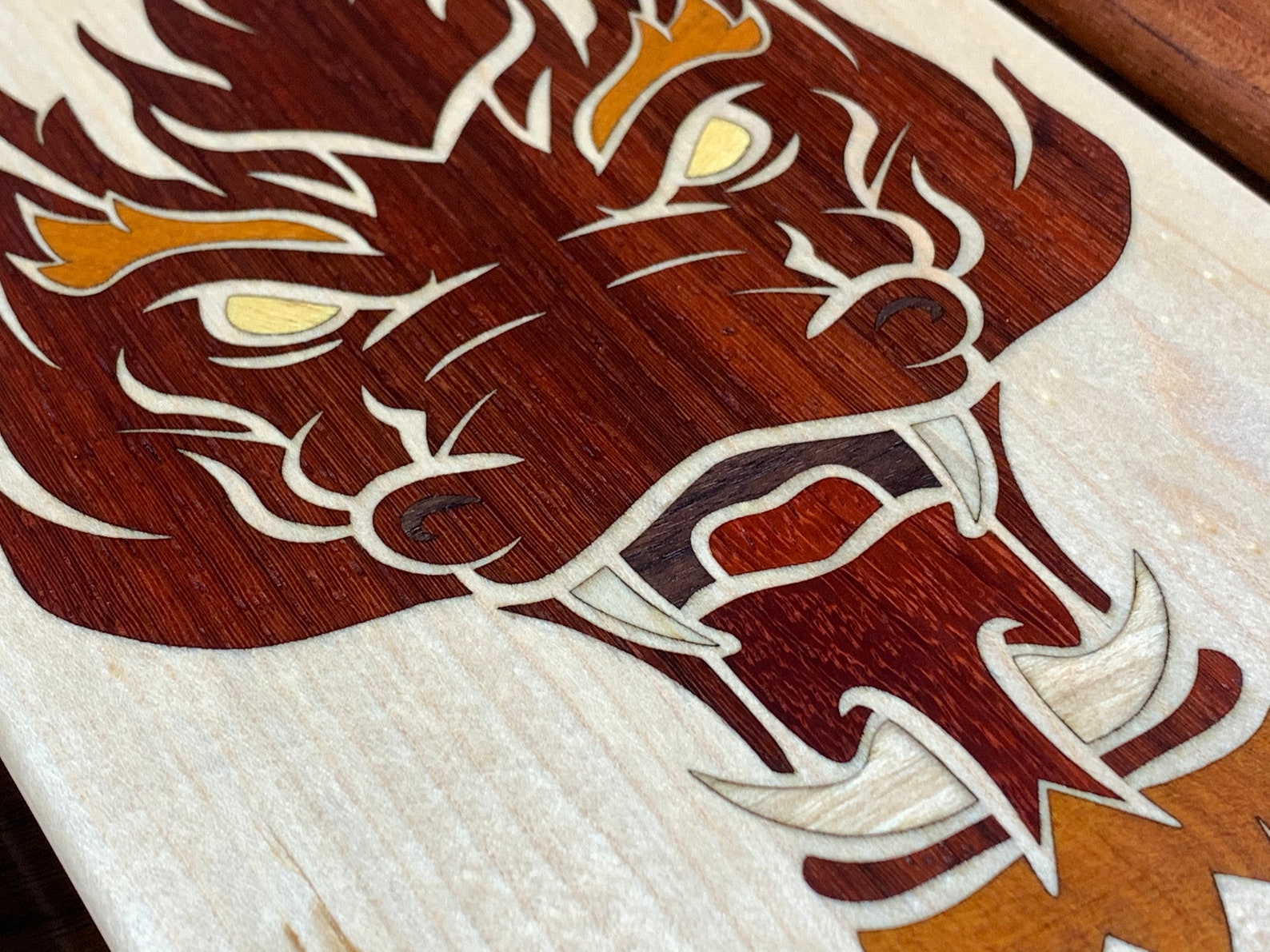 Japanese Dragon Themed Wall Art Exotic Wood Inlay Marquetry | Etsy