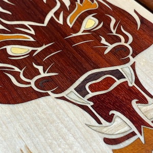 Japanese Dragon Themed Wall Art ~ Exotic Wood Inlay Marquetry ~ Japan ...