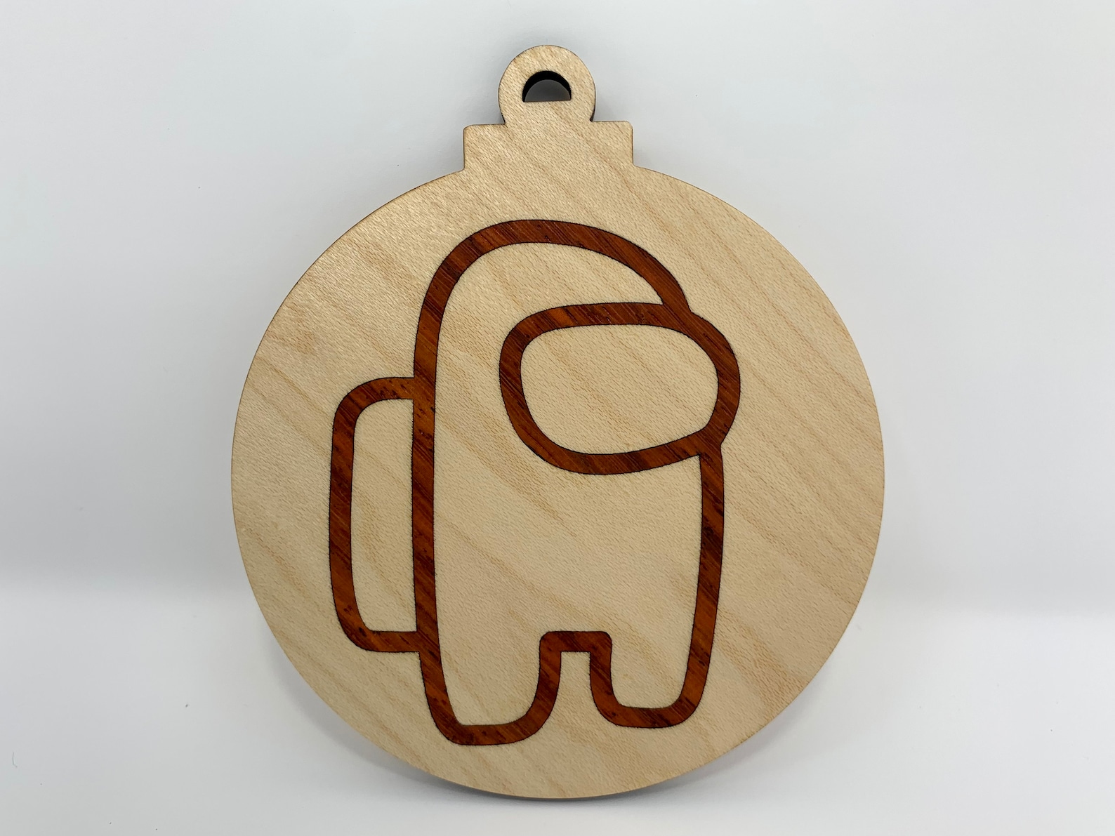 Among Us Christmas Tree Ornament ~ Beautiful Wood Inlay Holiday ...