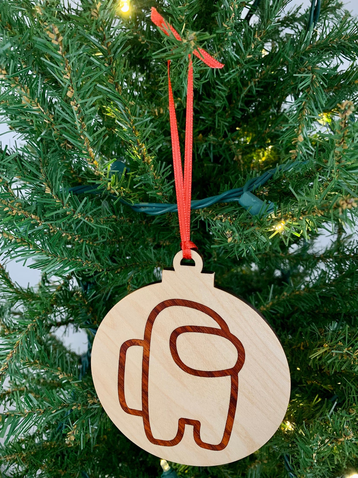 Among Us Christmas Tree Ornament Beautiful Wood Inlay - Etsy