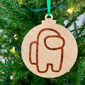 Among Us Christmas Tree Ornament Beautiful Wood Inlay Holiday Ornament ...