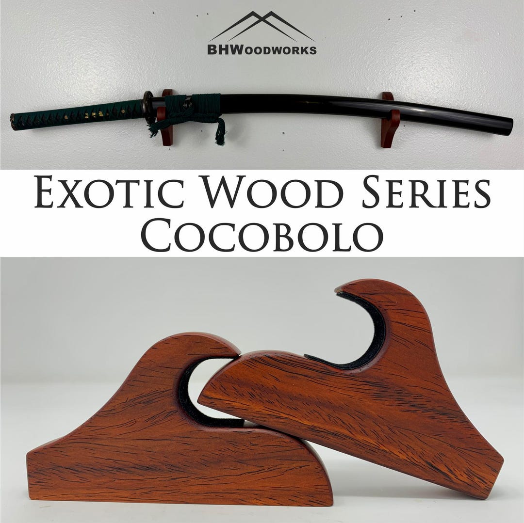 Cocobolo Minimalist Katana Sword Mount ~ Exotic Wood Series ~ 1 Pair ...