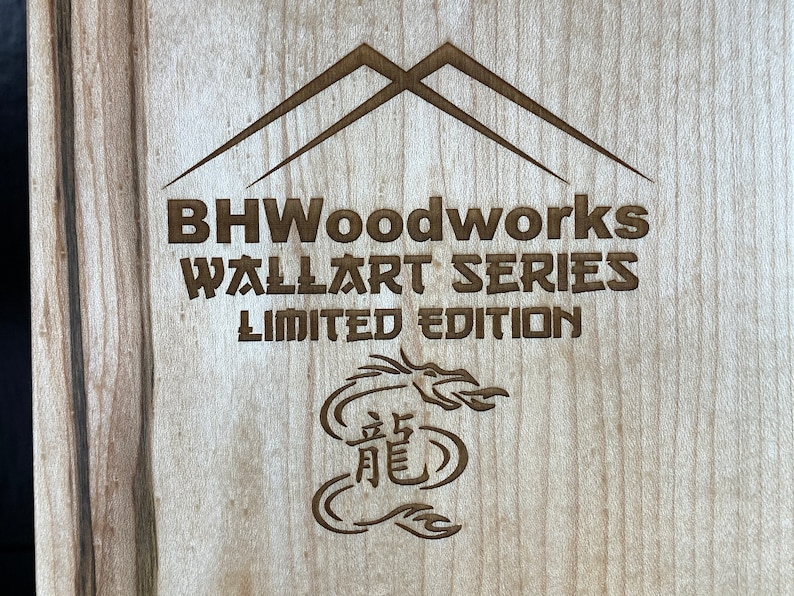 Japanese Dragon Themed Wall Art Exotic Wood Inlay Marquetry | Etsy