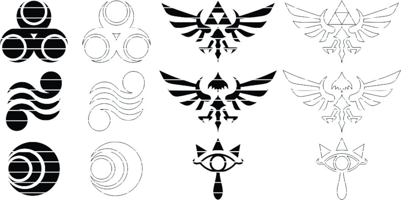 Zelda Triforce Symbols ~ High Quality Legend of Zelda Vectors ~ Digital ...