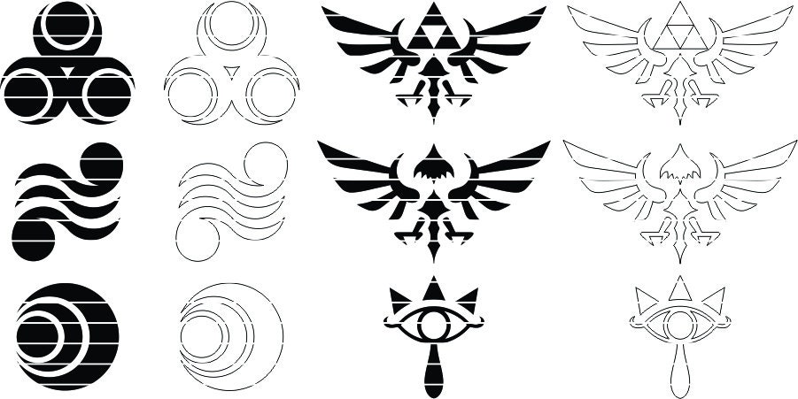 Zelda Triforce Symbols ~ High Quality Legend of Zelda Vectors ~ Digital ...