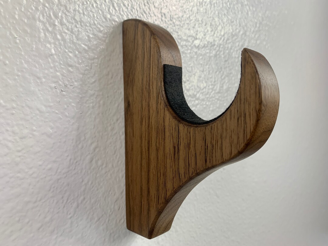 Walnut Minimalist Rifle Wall Mount Solid Wood 1 Pair Custom Hunting ...