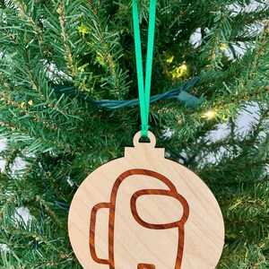 Among Us Christmas Tree Ornament Beautiful Wood Inlay Holiday Ornament ...