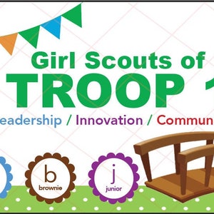 Girl Scout Troop Banner - Bridging - All Levels - Vinyl 2.5 Ft X6 Ft - Etsy