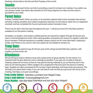 EDITABLE GS Troop Welcome Letter 8x10 Leader Organizer - Etsy