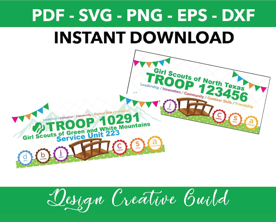 Girl Scout Troop Banner - Bridging - All Levels - Vinyl 2.5 Ft X6 Ft - Etsy