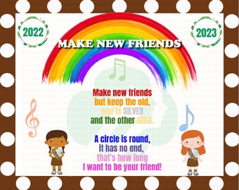 Girl Scouts Make New Friends Song - Etsy