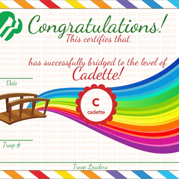 Girl Scout Bridging Certificate - Etsy