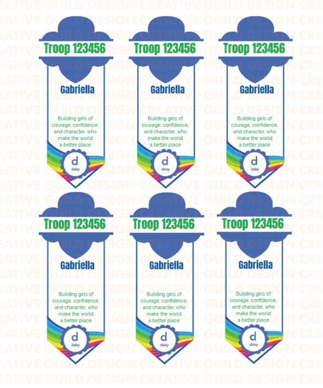 EDITABLE GS Membership Pin - Daisy - 8x10 - Print From Home! - Etsy