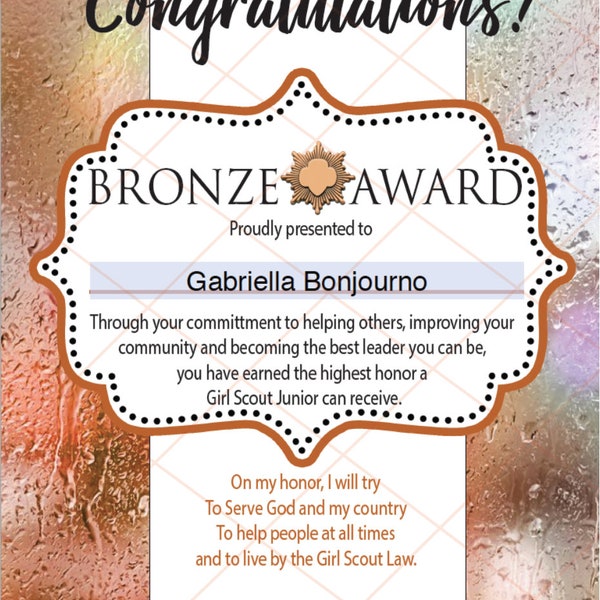 Girl Scout Bronze Award Svg - Etsy