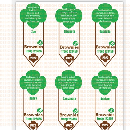 EDITABLE GS Membership Pin Junior 8x10 Print From Home - Etsy