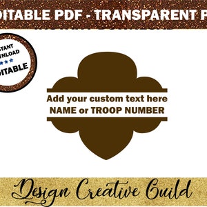 EDITABLE Trefoil Cutout With Custom Text Easily Customize Text, Font ...