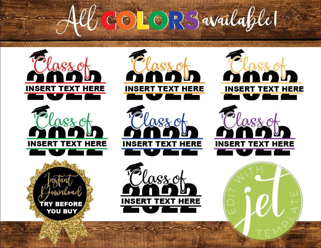 EDITABLE INSTANT DOWNLOAD Class of 2022, Graduation Cap Png, Senior ...