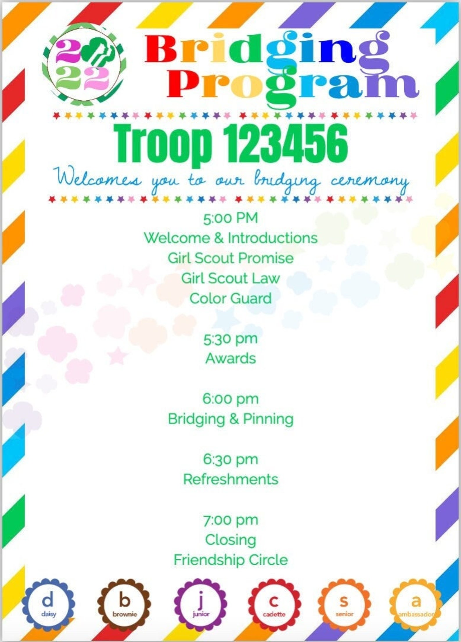 EDITABLE 5x7 Bridging Invitation Front and Back All Levels - Etsy