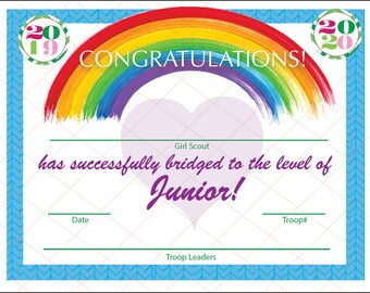 INSTANT DOWNLOAD EDITABLE Girl Scout Bridging Certificate Daisy to ...