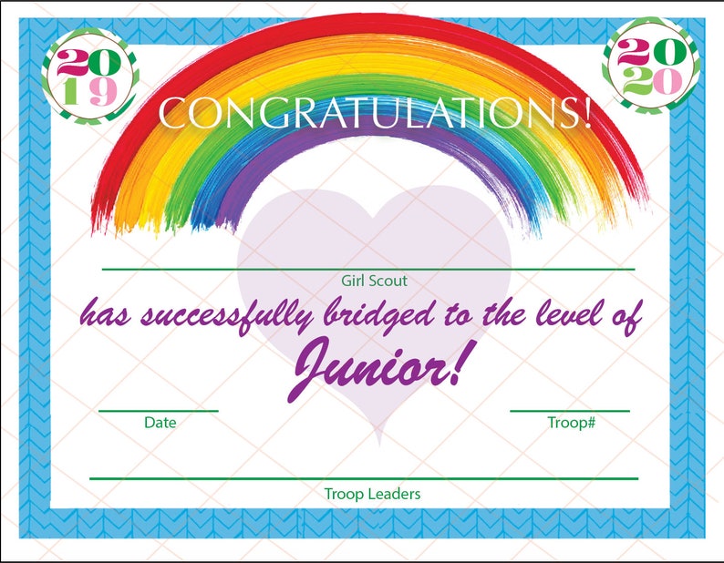EDITABLE GS Bridging Certificate Brownie to Junior 8x10 - Etsy EDITABLE GS Bridging Certificate Brownie to Junior 8x10 - Etsy