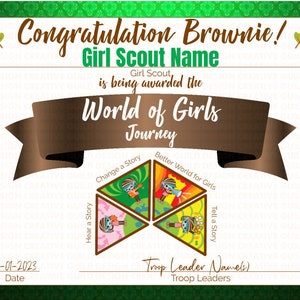 EDITABLE GS World of Girls Journey Certificate Customize and Print From ...