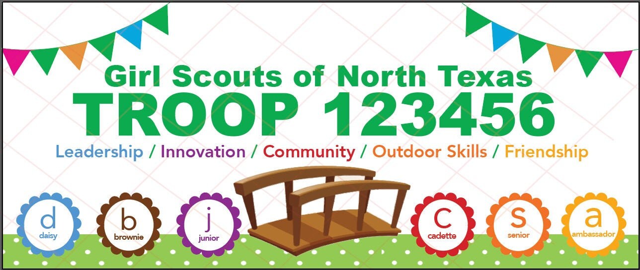 Girl Scout Troop Banner Bridging All Levels Vinyl 2.5 Ft - Etsy