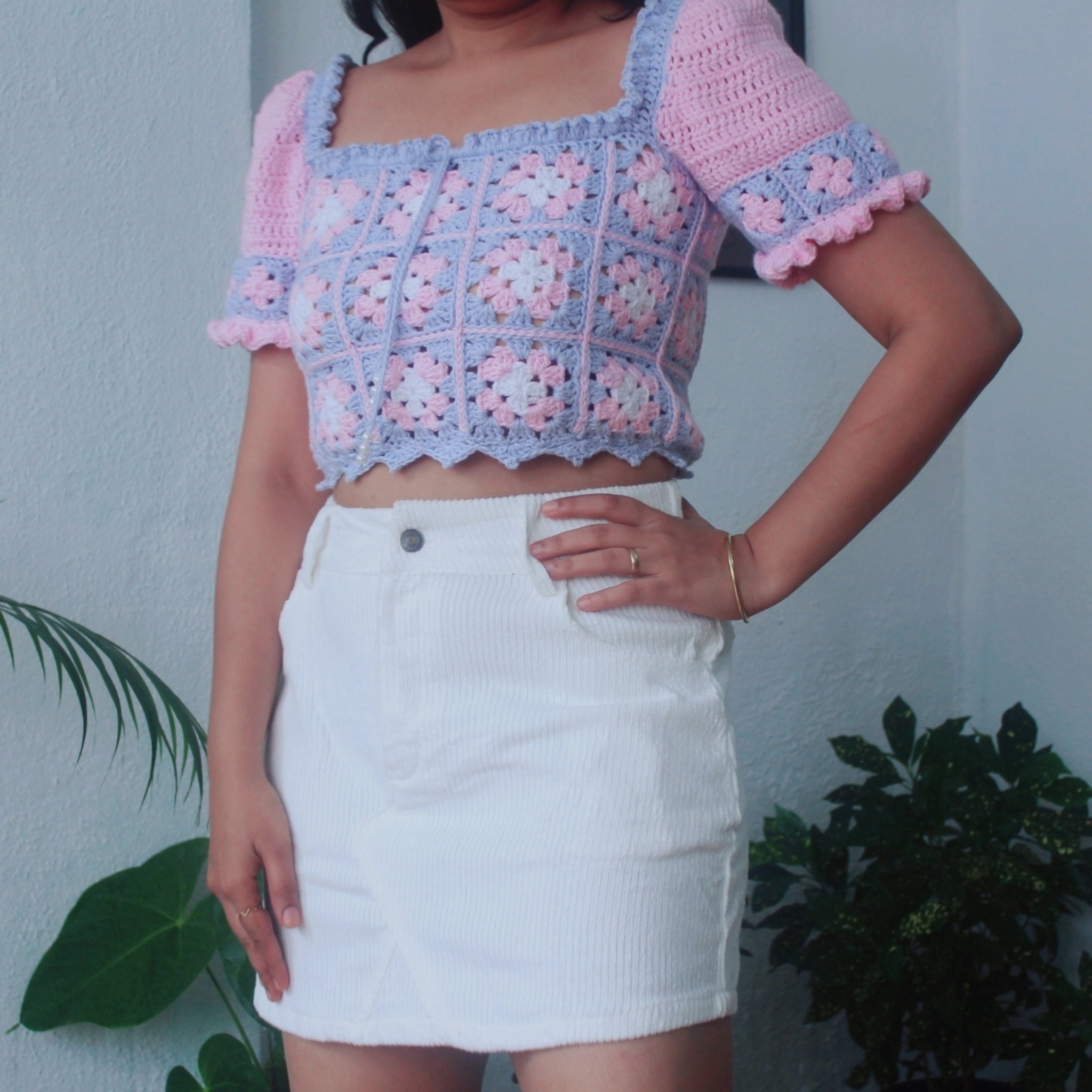 Crochet Granny Square Crop Top Digital Pattern - Etsy