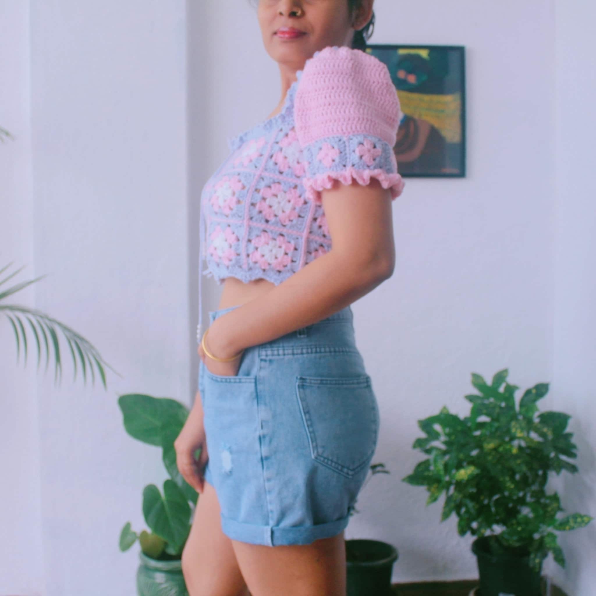 Crochet Granny Square Crop Top Digital Pattern - Etsy