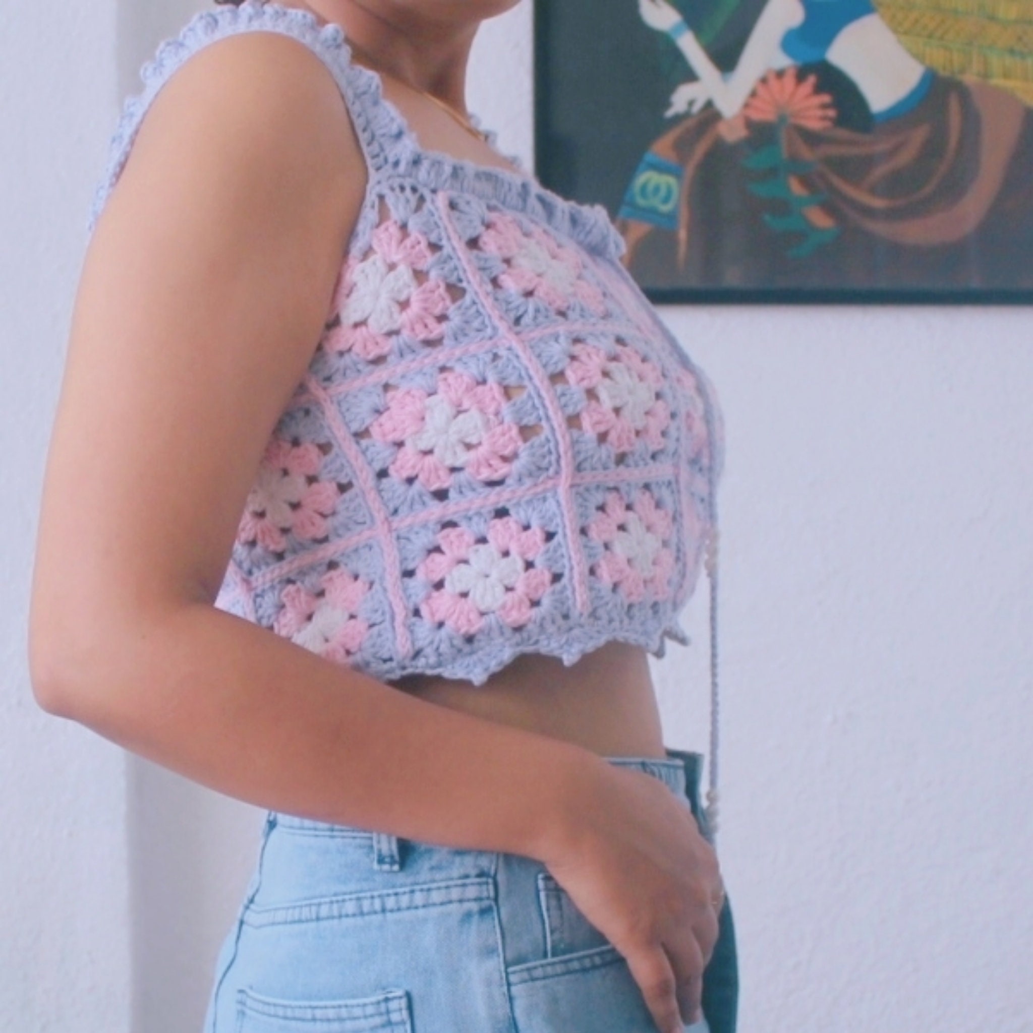 Crochet Granny Square Crop Top Digital Pattern - Etsy