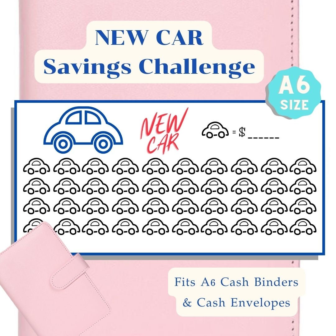 New Car Savings Tracker for Cash Budgeting, Fits A6 Envelopes, Savings ...